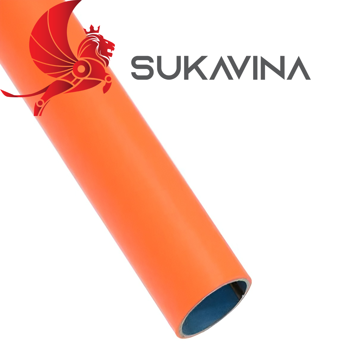 Orange plastic-coated steel pipe